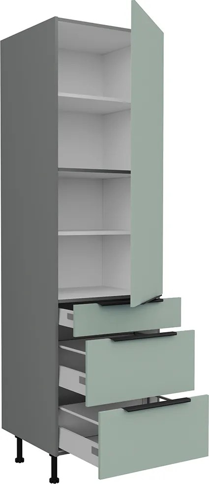 ARIA sa | vysoká skříňka 60 DKS-215 3S1F potravinová | UNI DVÍŘKA | 60 cm | PREMIUM BOX | antracit/aquamarine