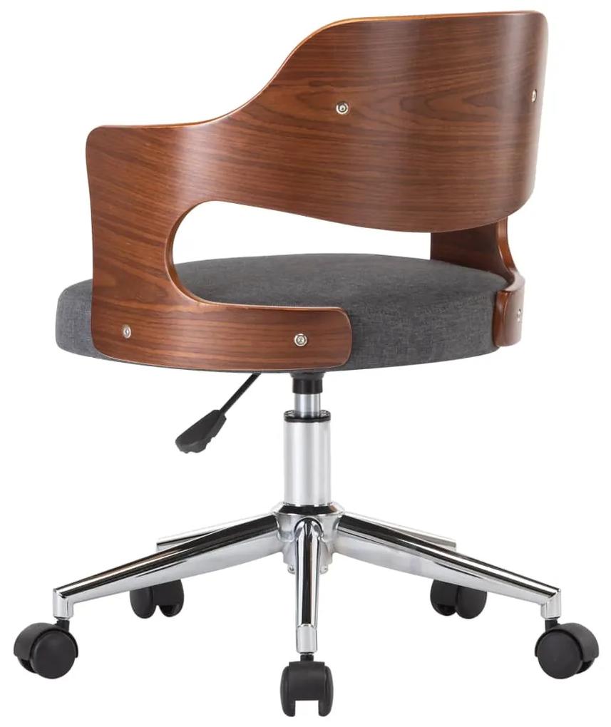 Otočná kancelářská židle šedá ohýbané dřevo a textil,  3054852