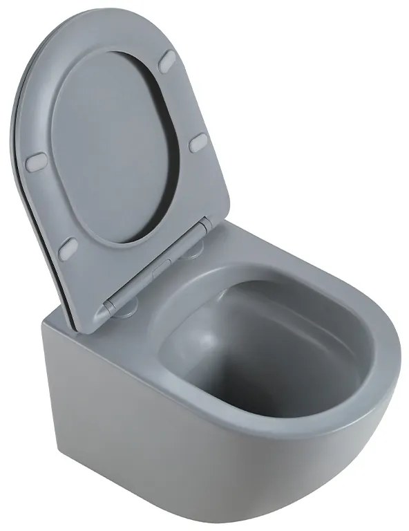 BPS-koupelny Závěsná WC mísa se SoftClose sedátkem HYD-7602, šedá mat