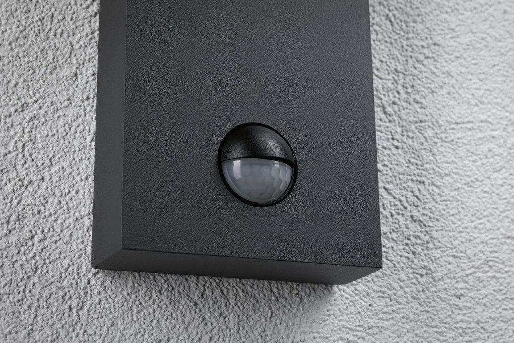 P 94739 LED venkovní nástěnné svítidlo Puka IP44 kruhové 110x125mm 3000K 8,5W 230V antracit hliník - PAULMANN