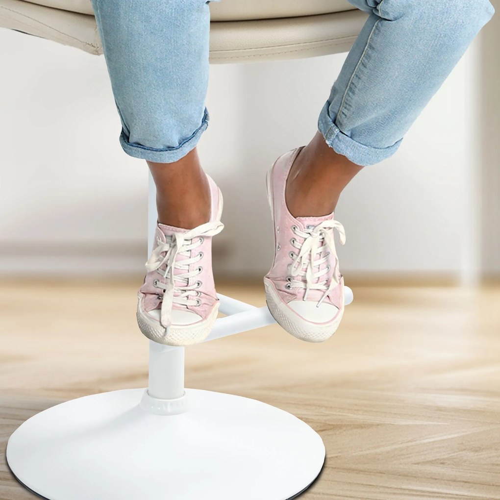 Barová židle Damar umělá kůže bílá konstrukce – krémová