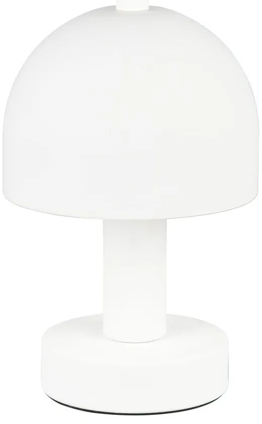 Bílá stolní lampa se skleněným stínidlem (výška 19 cm) Glenn – Reality