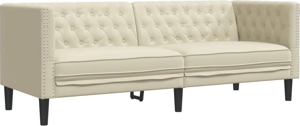 3dílná sedací souprava Chesterfield krémová umělá kůže 3209268