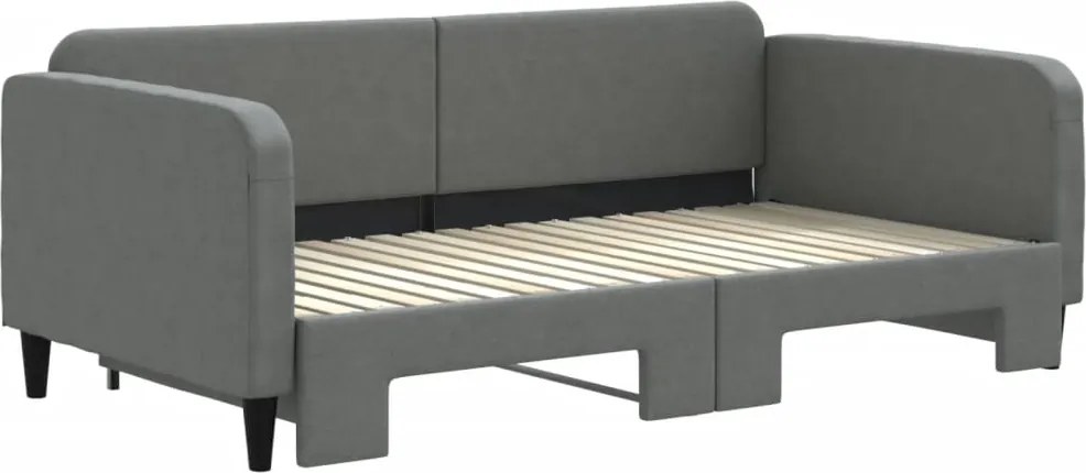 Válenda s přistýlkou tmavě šedá 90 x 190 cm textil 3196827