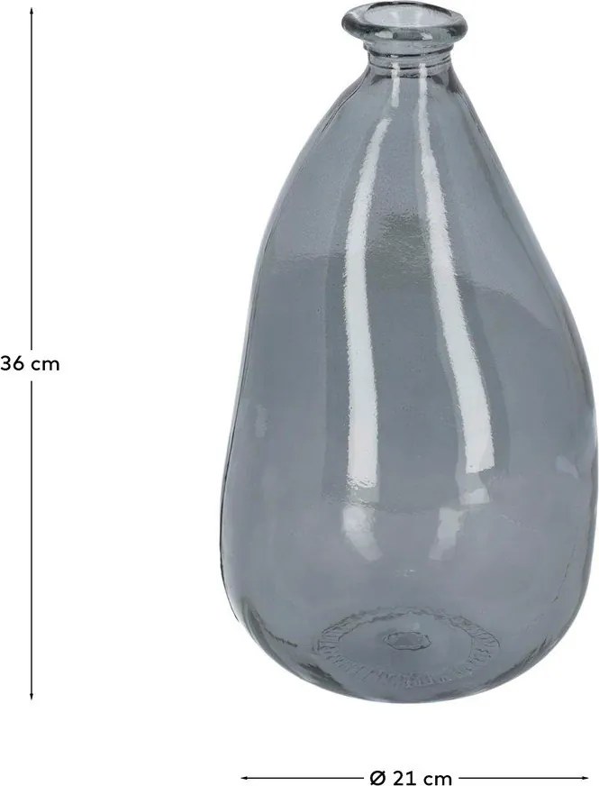 Modrá váza z recyklovaného skla (výška 36 cm) Brenna – Kave Home