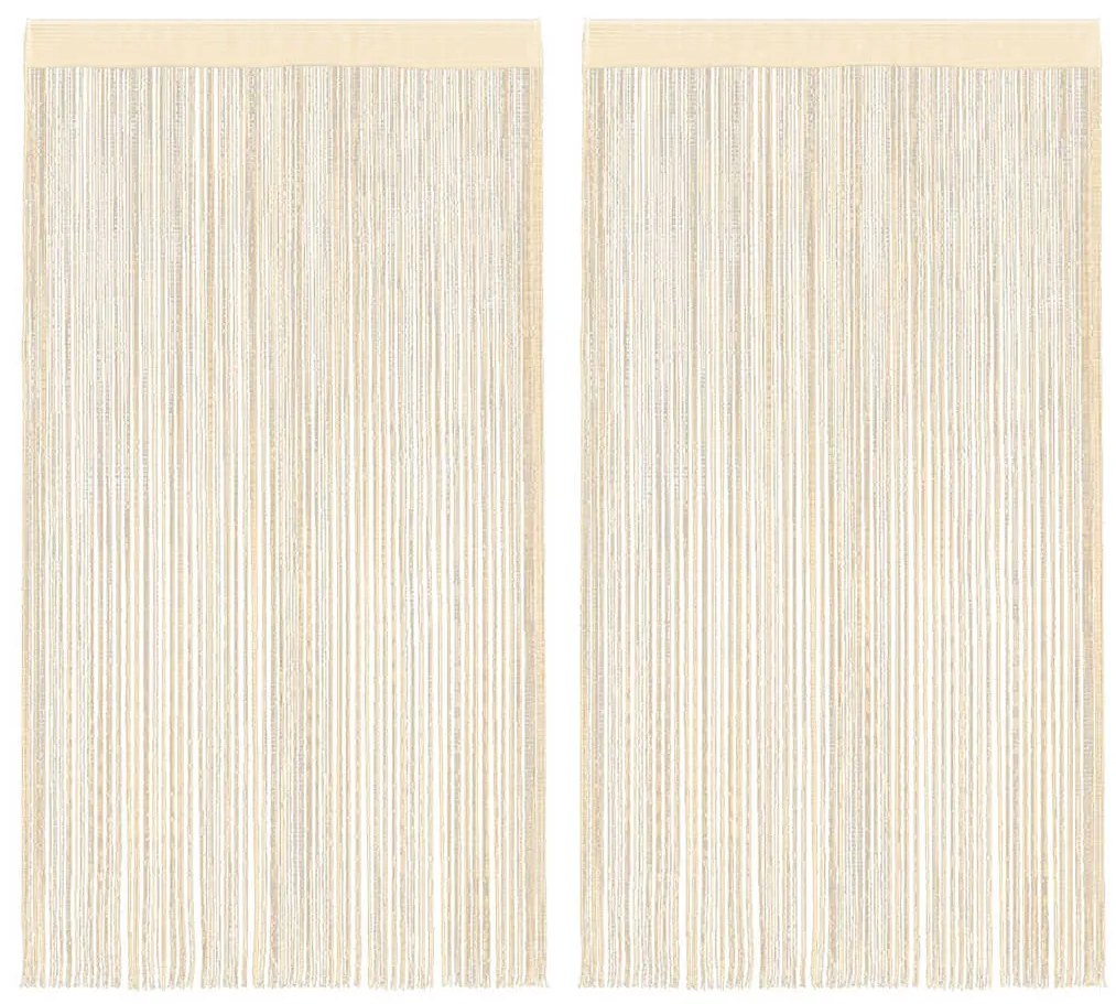 Provázkové záclony, 2 ks, 100x250 cm, krémová 132402