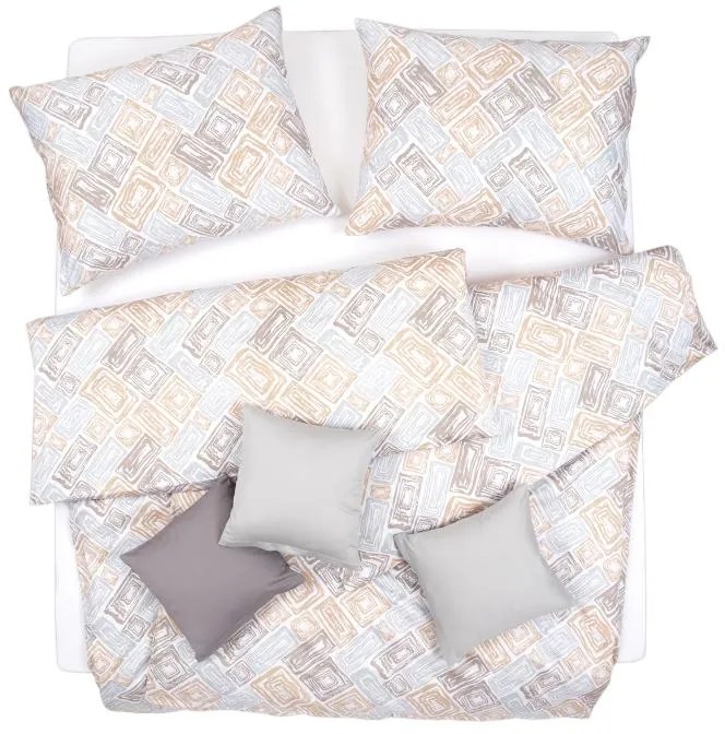 SCANquilt povlečení SATÉN PLUS oblong bílobéžová 140 x 200/70 x 90 cm