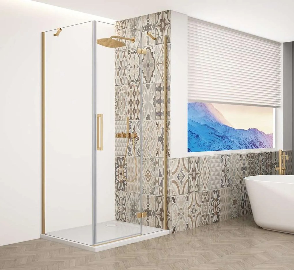 Gelco Trinity - Sprchový kout 80x90 cm, pravé, čiré sklo/zlatá GT5690-80CR-G