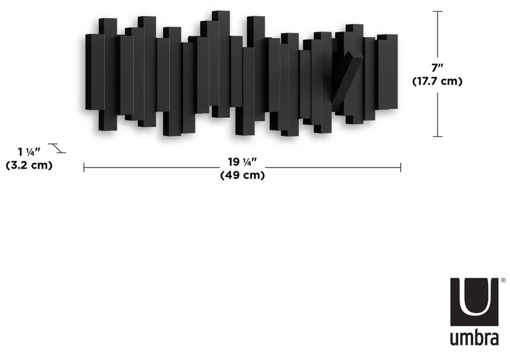 Nástěnný věšák Umbra Sticks | černý