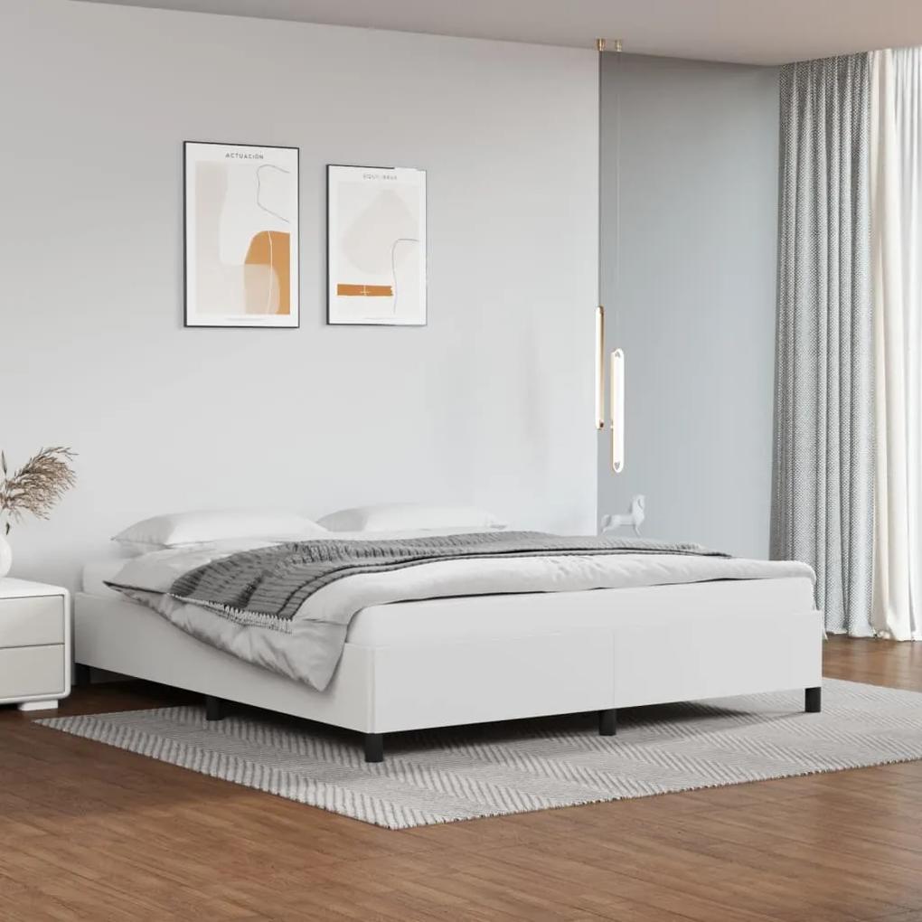 vidaXL Rám postele bílá 180 x 200 cm umělá kůže