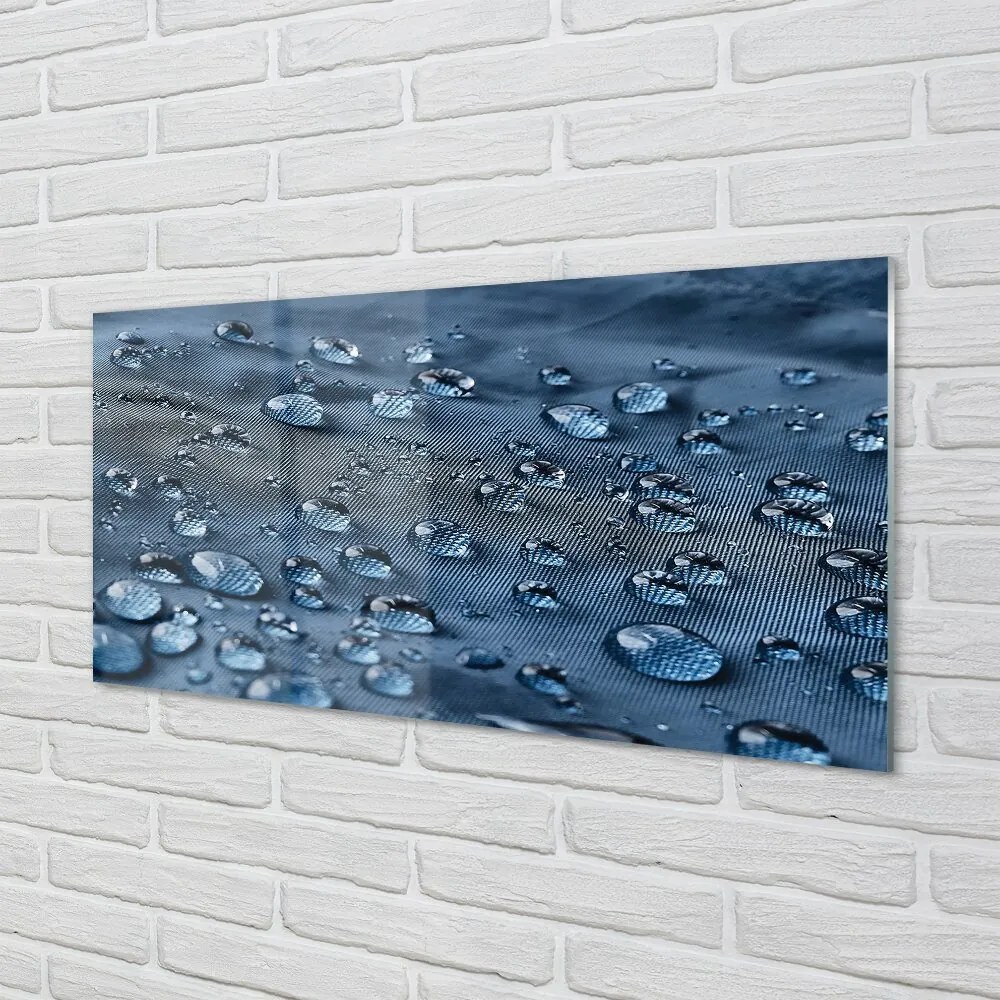 Obraz na skle Vodní kapky makro 100x50 cm