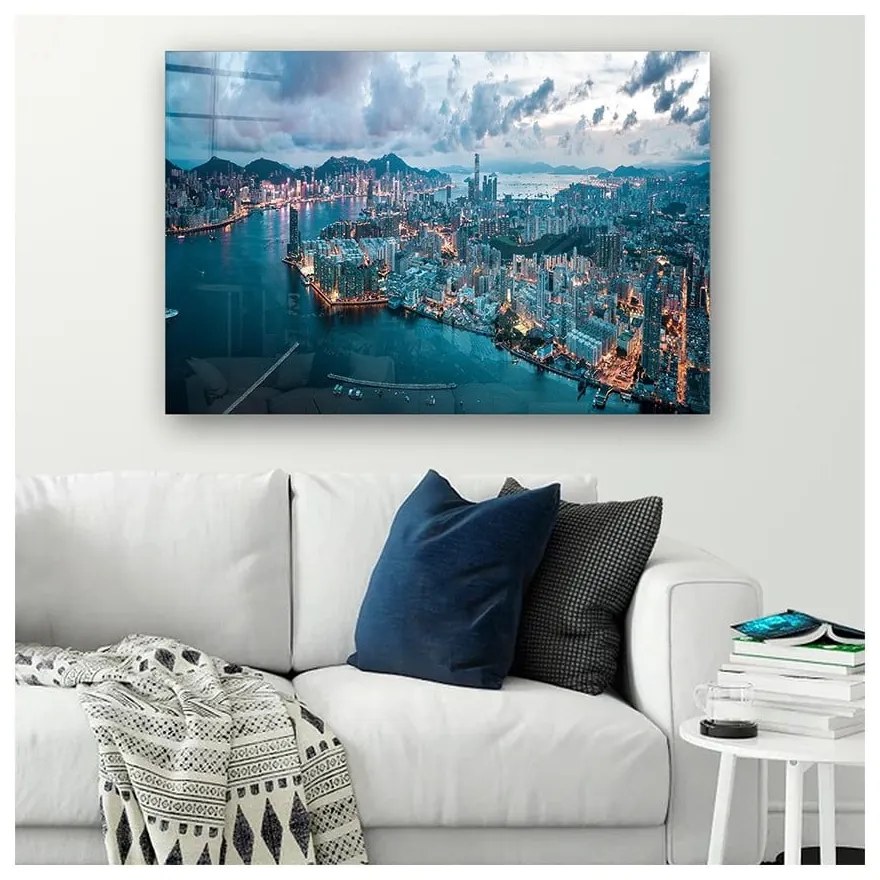 Skleněný obraz 100x70 cm Hongkong – Wallity