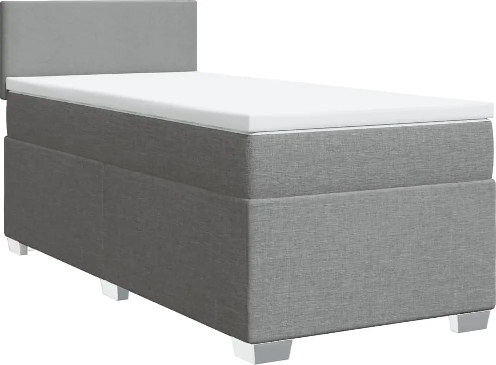 Box spring postel s matrací světle šedá 80 x 200 cm textil 3288008
