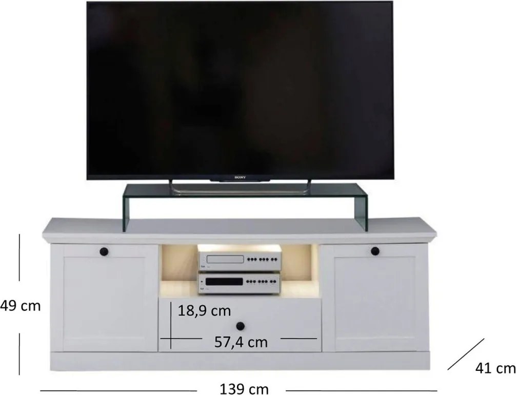 TV stolek 2d1s/140 bílý Brandson