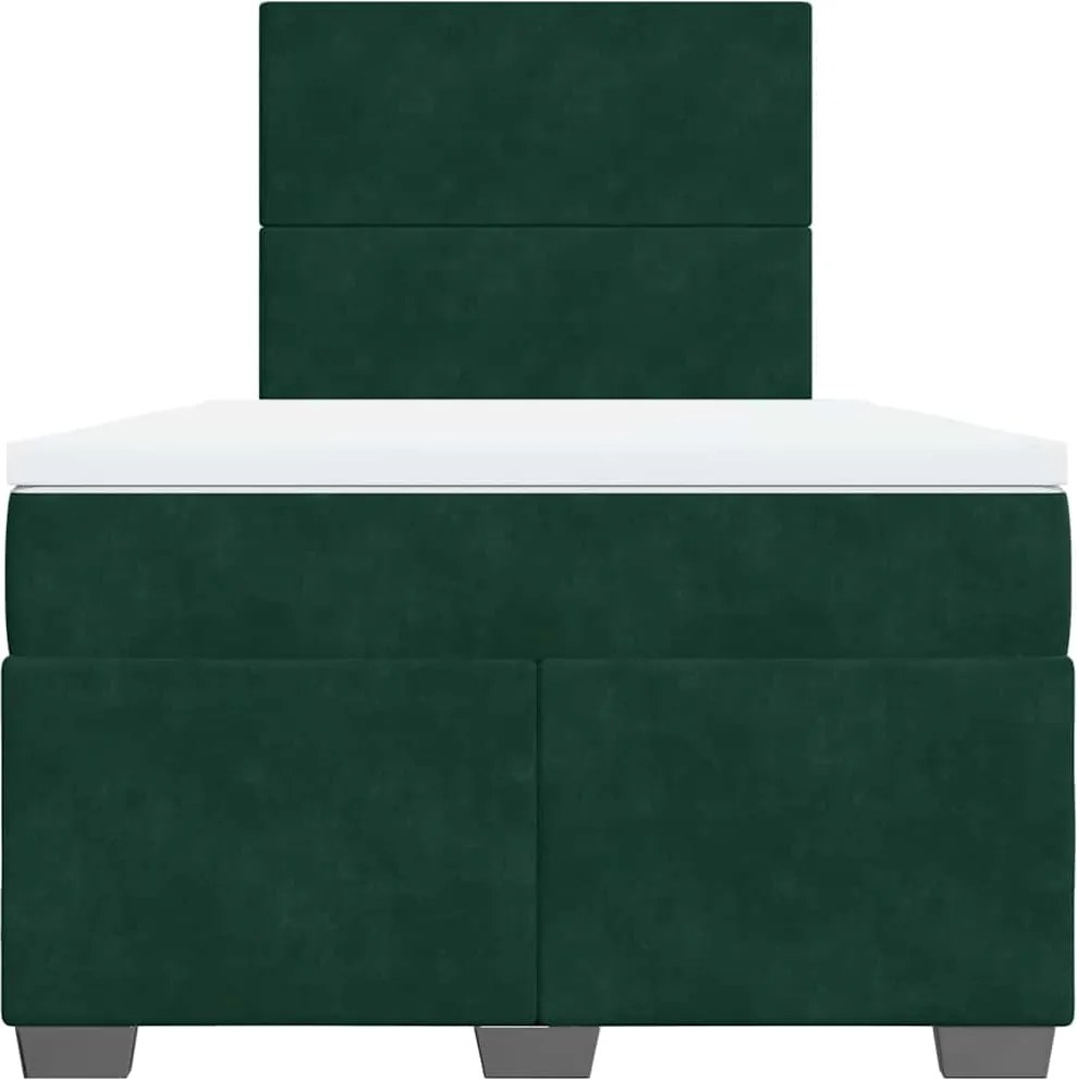 Box spring postel s matrací tmavě zelená 120 x 200 cm samet 3290879