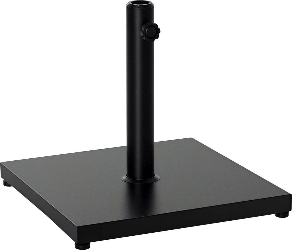 Kovový stojan na slunečník Outsunny černý 45x45x39 cm pro slunečníky Ø35/38/48 mm stabilní a robustní |