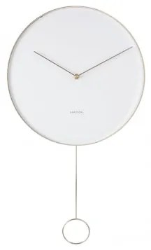 Hodiny nástěnné PENDULUM KARLSSON Ø34 cm, bílé Present time KA5766WH