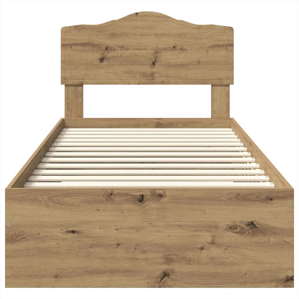 Rám postele s čelo Artisanový dub 90 x 190 cm Kompozitní dřevo 3413255