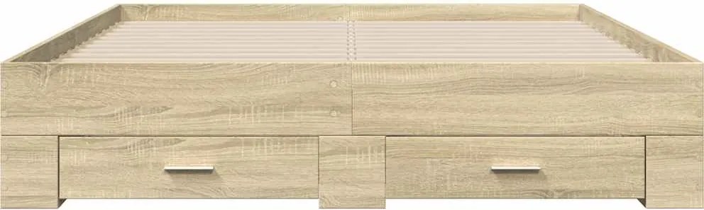 Rám postele se zásuvkami dub sonoma 150x200 cm kompozitní dřevo 3280379