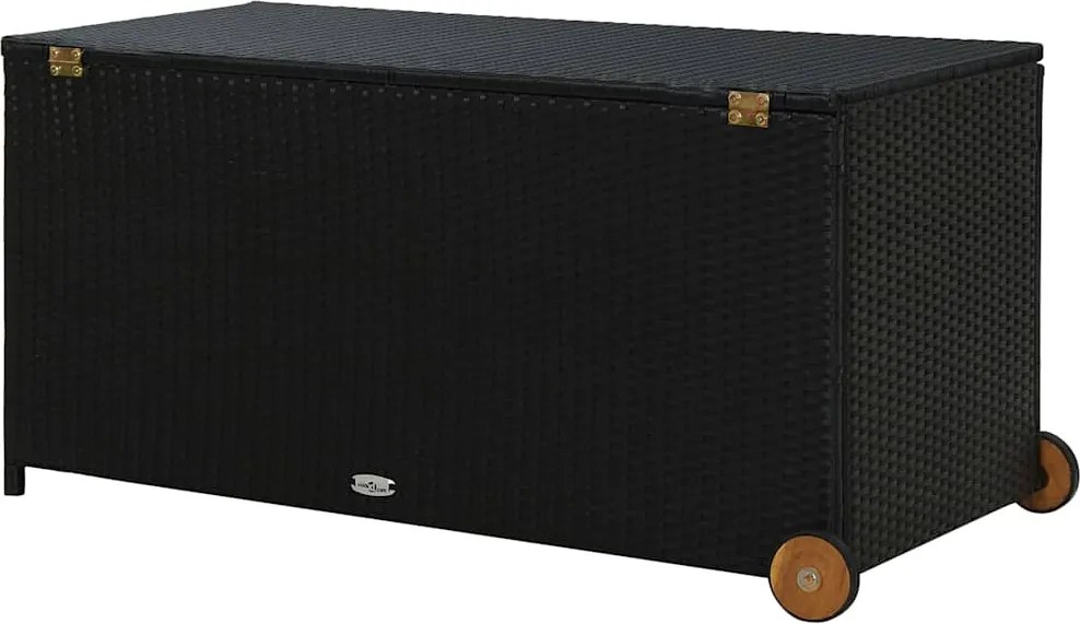 Zahradní úložný box černý 120x 65 x 61 cm polyratan 310089