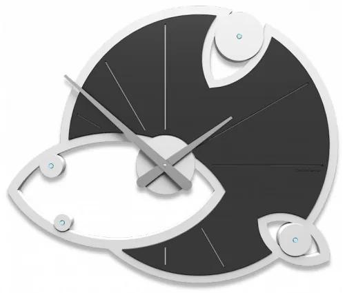 Designové hodiny 10-128 CalleaDesign Andromeda 54 x 45cm (více variant dýhy) Barva bílá-1 - RAL9003 Dýha tmavý dub - 83