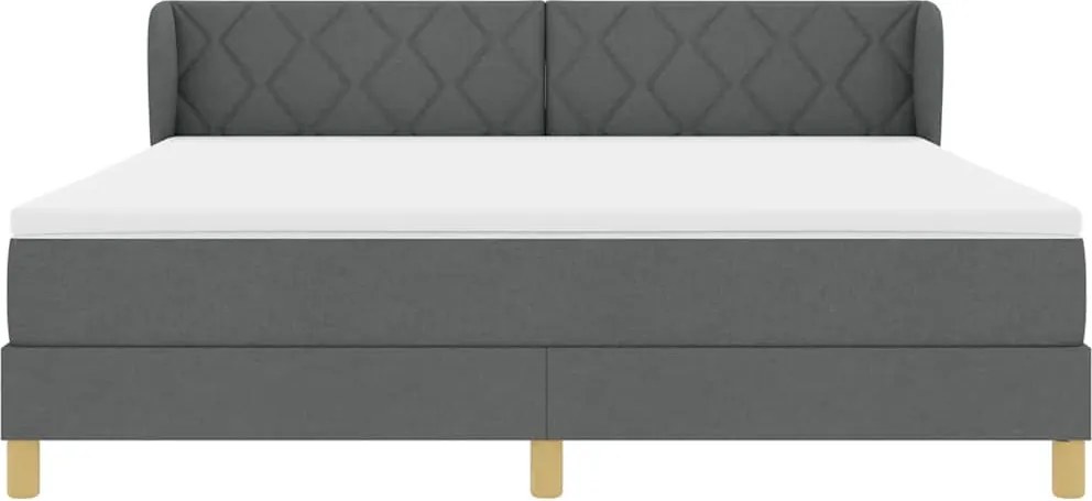 Postel s boxspringem s čelo Tmavě šedá 180 x 200 cm textil 3340291