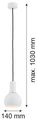 Argon 4215 - Lustr na lanku SINES 1xE27/15W/230V pr. 14 cm bílá