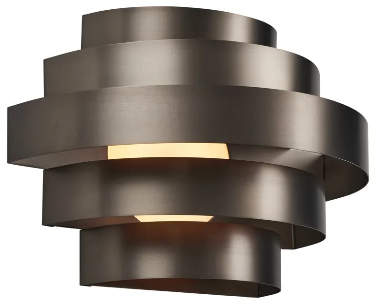 Moderní nástěnné svítidlo Gunmetal vč. LED s 3-stupňovým stmíváním - Lines