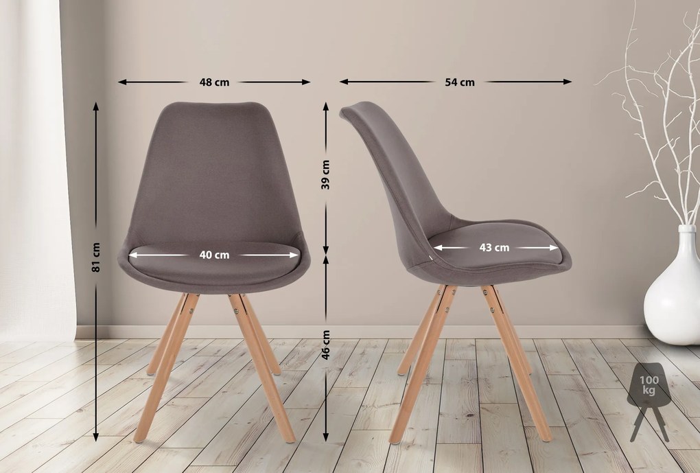Židle Sofia látka kulatý – taupe