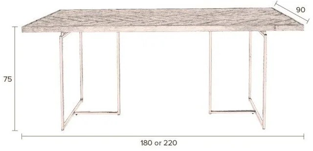 Jídelní stůl s ocelovou konstrukcí Dutchbone Class, 220 x 90 cm
