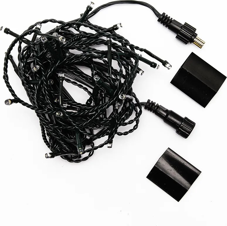 Hobby Line venkovní LED rampouchy, světelné, 200 × 50 cm, ledově bílá, 40 diod, tmavě zelený kabel, IP44, prodlužovací