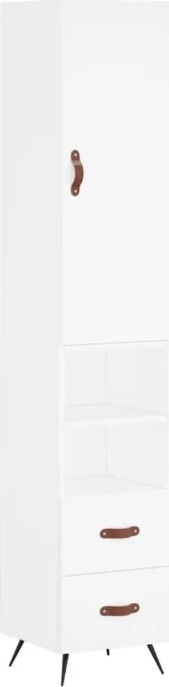 vidaXL Skříň highboard 34,5 x 34 x 180 cm kompozitní dřevo [3198889] Barva: bílá s vysokým leskem