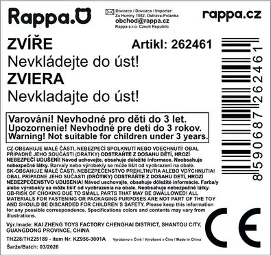 RAPPA Figurka vosa 9 cm / Hmyz / Plast
