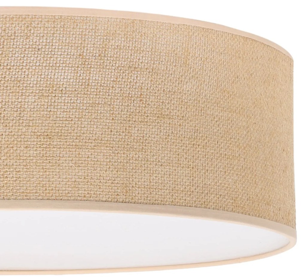 Stropní svítidlo Juta, 1x jutové stínítko, (bílé plexisklo), (fi 40cm)