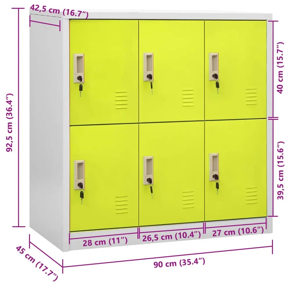 vidaXL Marketos Uzamykatelná skříň světle šedá a zelená 90 x 45 x 92,5 cm ocel