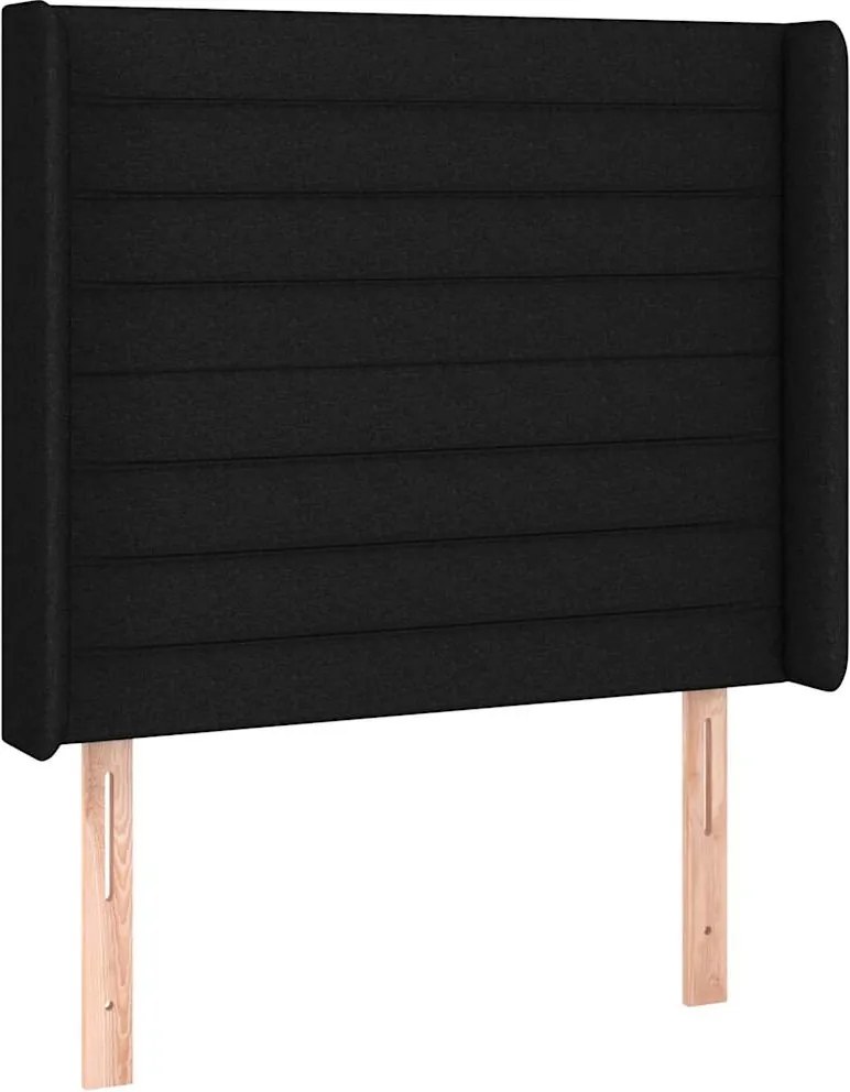 Box spring postel s matrací a LED černá 100x200 cm textil 3138375