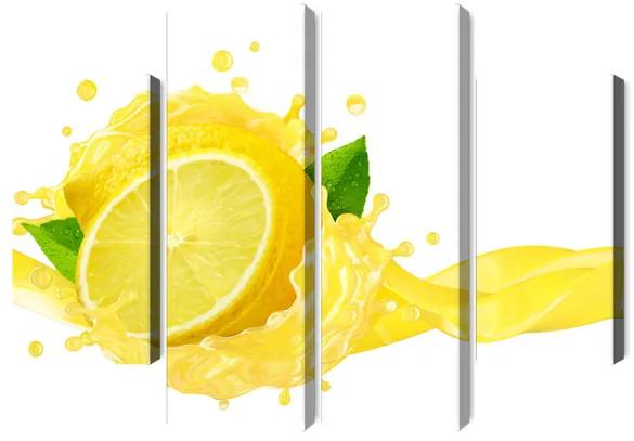 Vícedílný obraz Čerstvá Citronová Šťáva Nedostatek Nedostatek Plátno Canvas 200x150