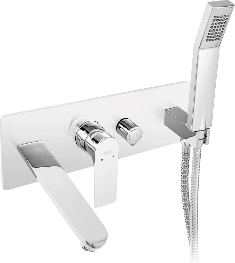 Novaservis, Vaňová nástěnná podomítková baterie ALGEO SQUARE chrom, BAQ11P
