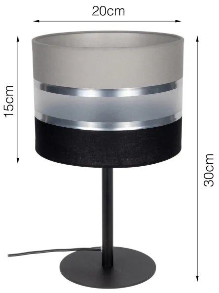 Stolní lampa CORAL 1xE27/60W/230V černá/šedá