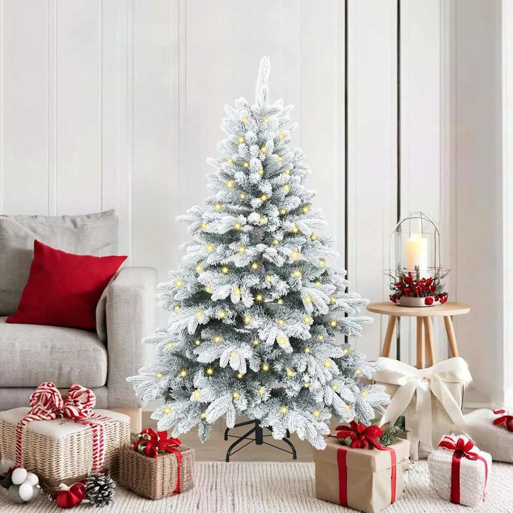 Umělý vánoční stromeček s 150 LED diodami Bílá 150 cm PE a PVC 3397597