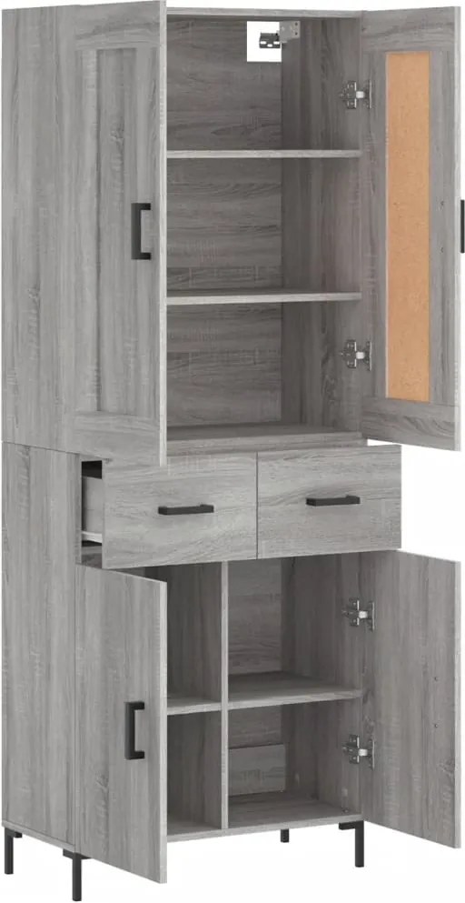 Skříň highboard šedá sonoma 69,5 x 34 x 180 cm kompozitní dřevo 3199879