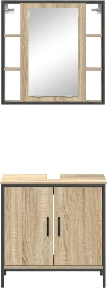 Sada koupelnového nábytku 2 ks Hnědá 60 x 30 x 60 cm 3345128