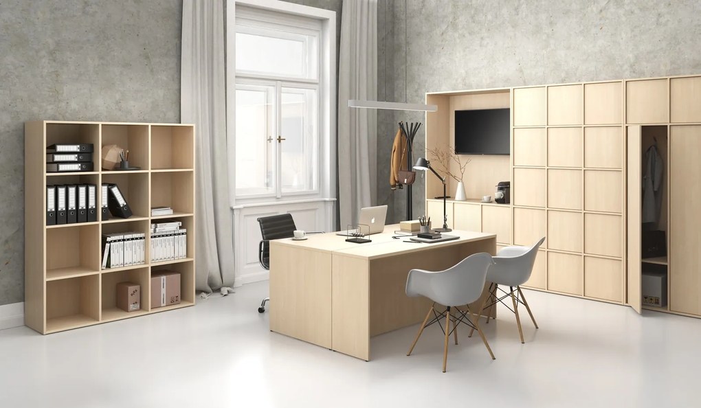 Kancelářský psací stůl FRAME, 140x80 cm, bříza