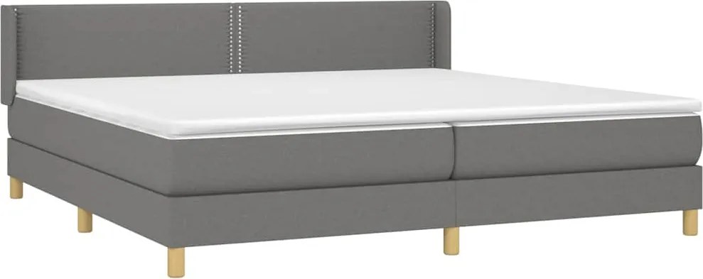 Box spring postel s matrací tmavě šedá 200x200 cm textil 3130218