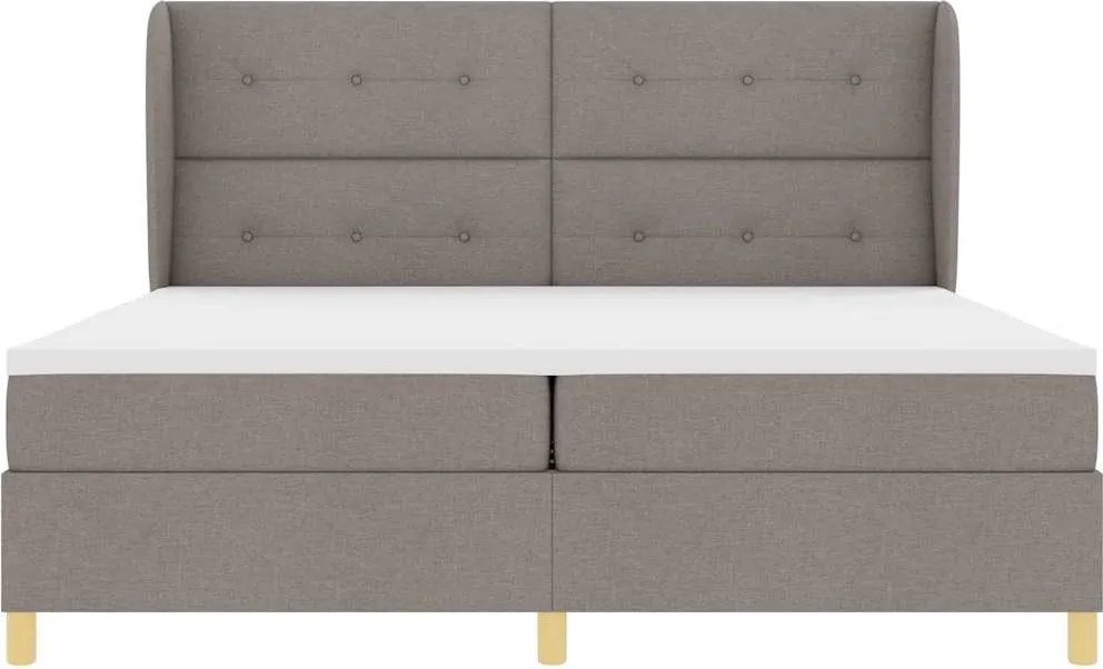 Postel s boxspringem s čelo Taupe 200 x 200 cm textil 3340778