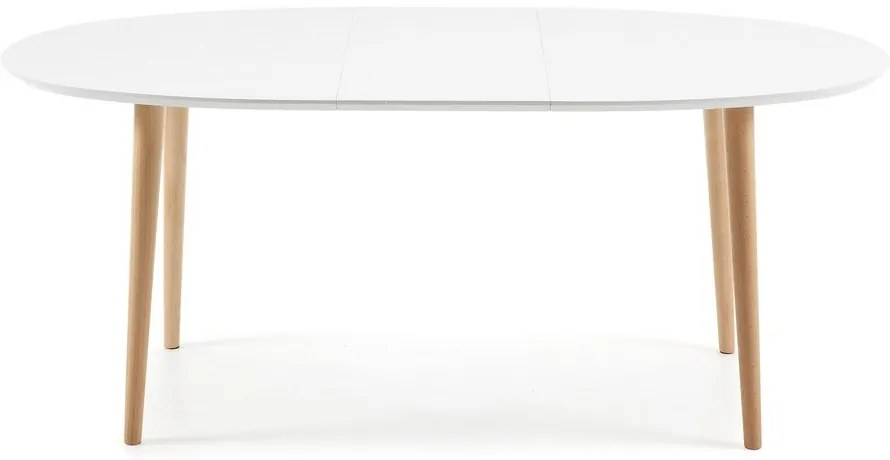 Bílý rozkládací jídelní stůl s bílou deskou 90x140 cm Oqui – Kave Home