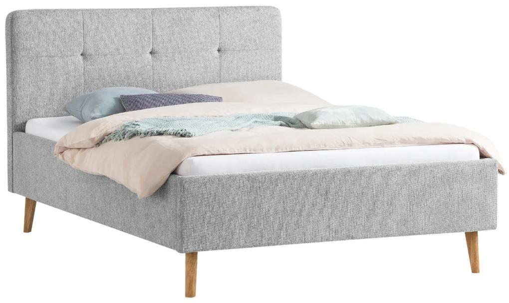 Šedá čalouněná dvoulůžková postel Meise Möbel Smart 140 x 200 cm