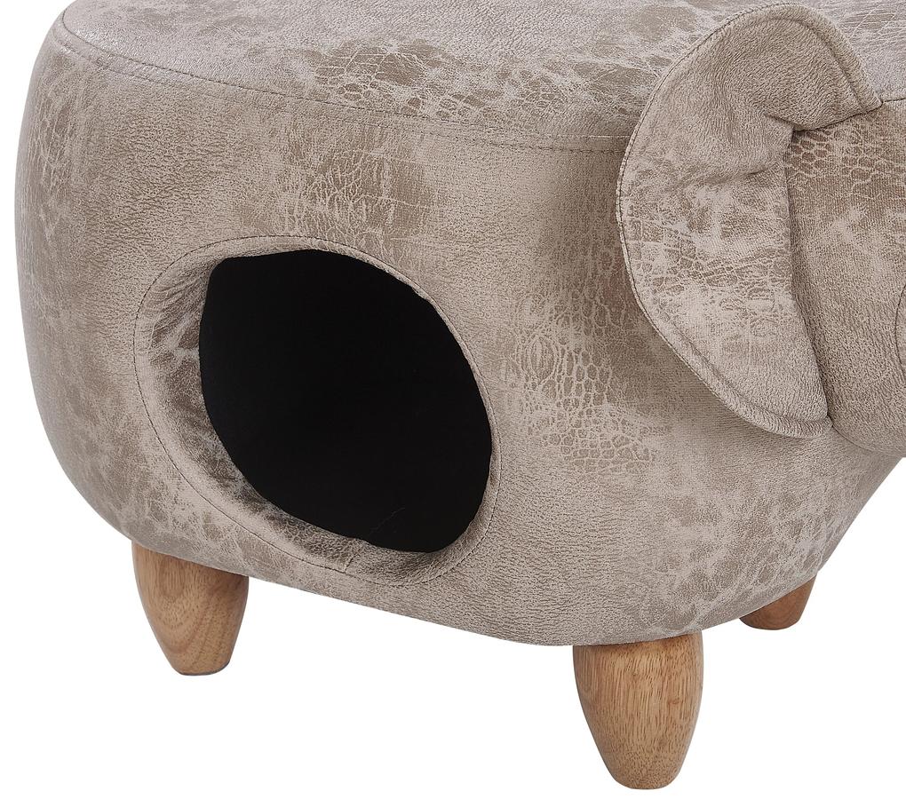 Zvířecí stolička s úložným prostorem šedá z umělé kůže JUMBO  Beliani