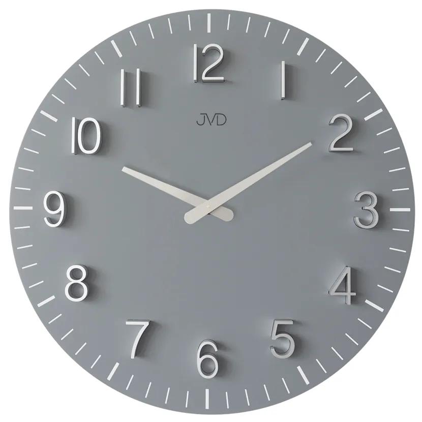 JVD Designové nástěnné minimalistické šedé hodiny JVD HC404.3