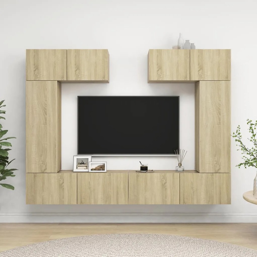 6dílný set TV skříněk dub sonoma kompozitní dřevo 3079014